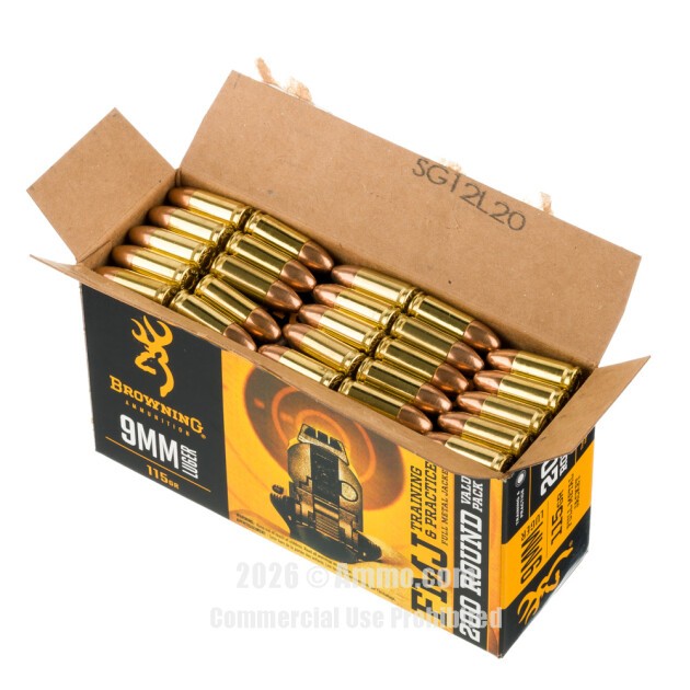 200 Rounds of 9mm ammo (115 to 147 grain)