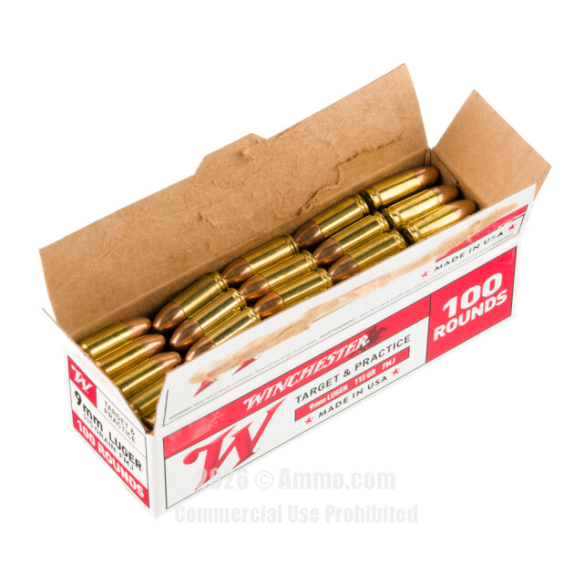 100 9 mm bullets