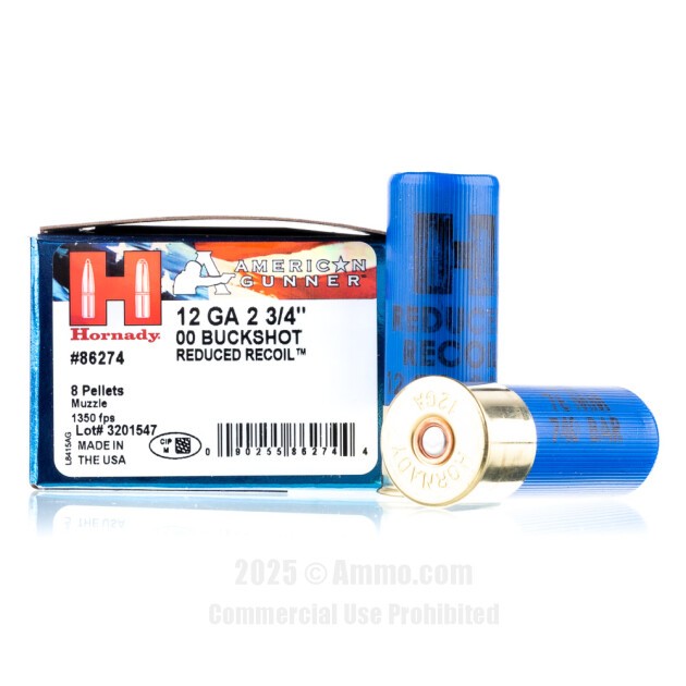 Buy 100 Rounds of 12 Gauge Ammo (00 Buck, #4 Buck, Rifled Slugs)