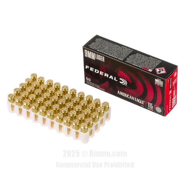Shop 9mm 50 Round Ammo (High Quality FMJ HP JHP Rounds)
